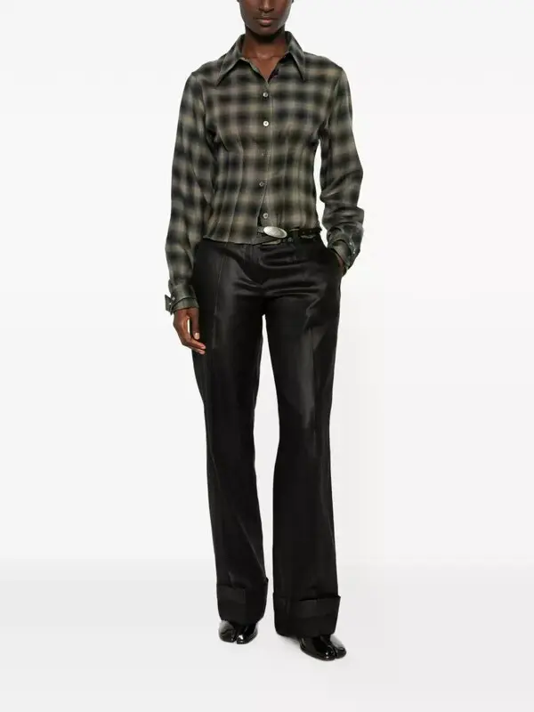 Our Legacy Wide-leg Tailored Trousers In Coated Finish