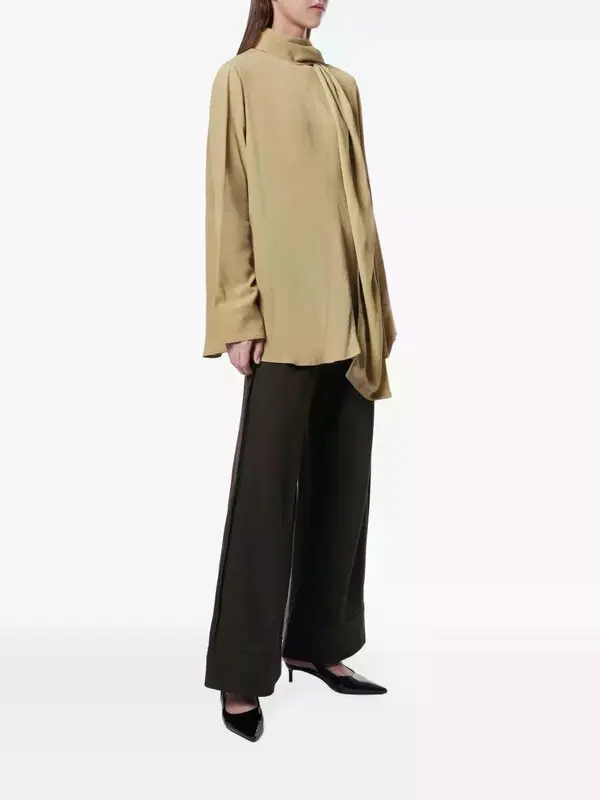 TOTEME Draped Scarf Blouse - Neutrals