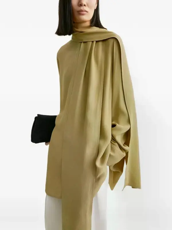 TOTEME Draped Scarf Blouse - Neutrals