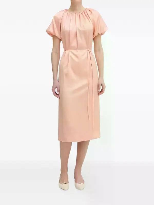 TWINSET Cutout Puff-sleeve Midi Dress