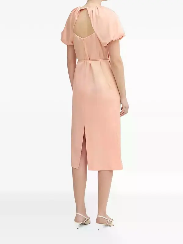 TWINSET Cutout Puff-sleeve Midi Dress