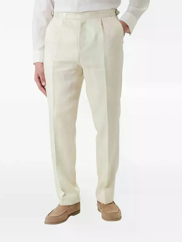 BOSS Pleated Tapered-leg Trousers - Neutrals