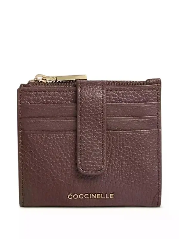COCCINELLE Medium Metallic Grained-leather Wallet - Brown