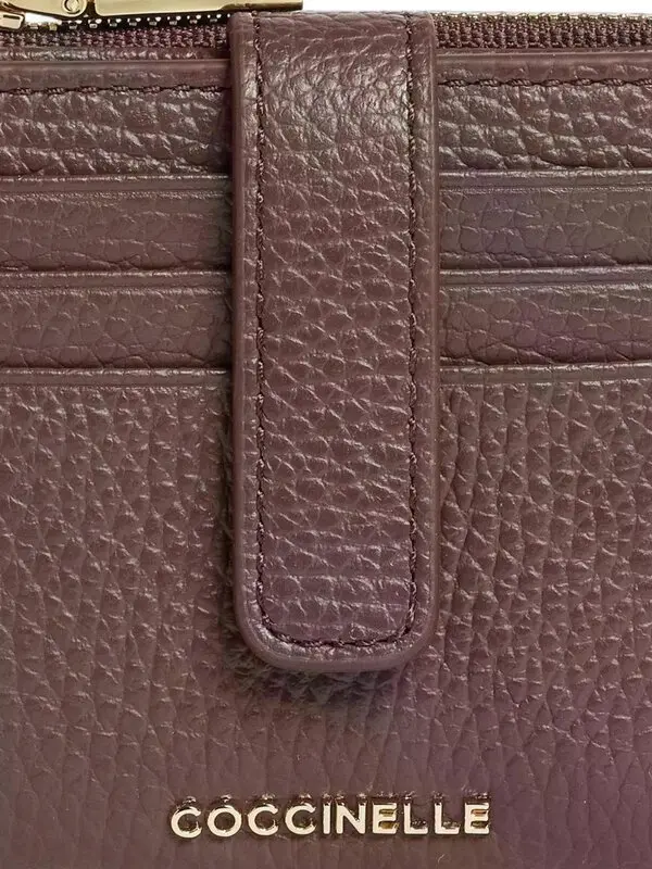 COCCINELLE Medium Metallic Grained-leather Wallet - Brown