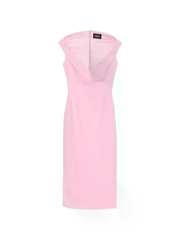 Solace London V-neck Sleeveless Midi Dress - Pink