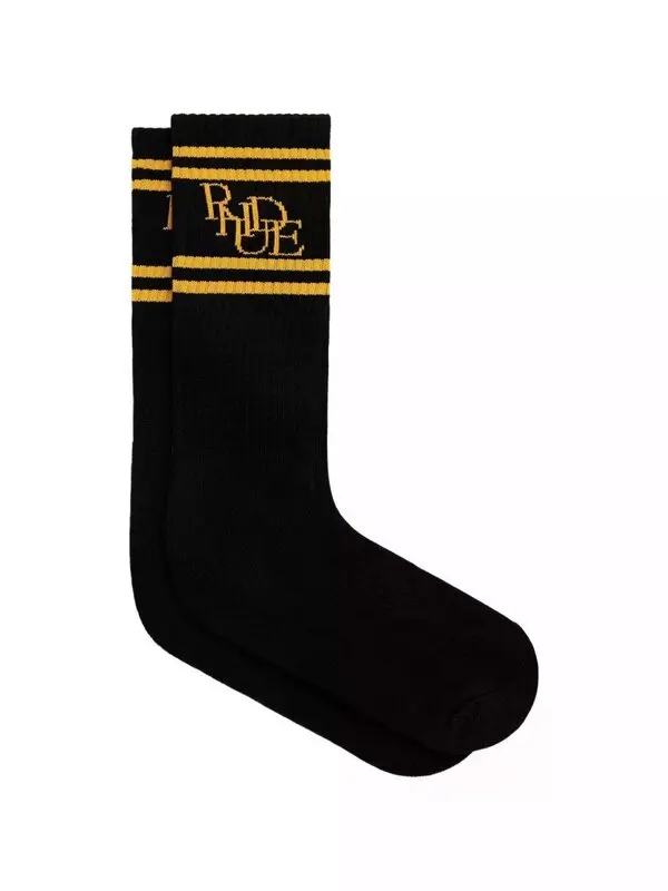 Rhude Logo-intarsia Striped Socks