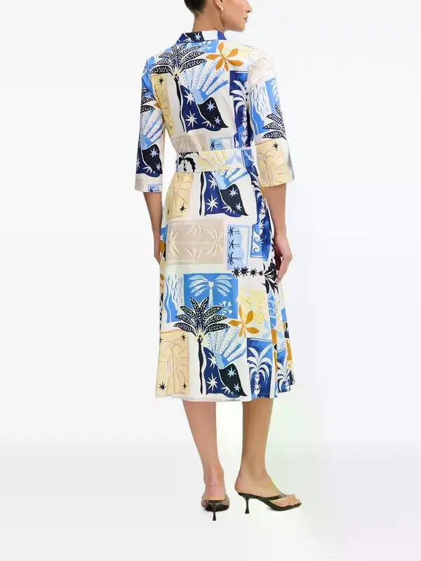 Joseph Ribkoff Graphic-print Belted Wrap Midi Dress