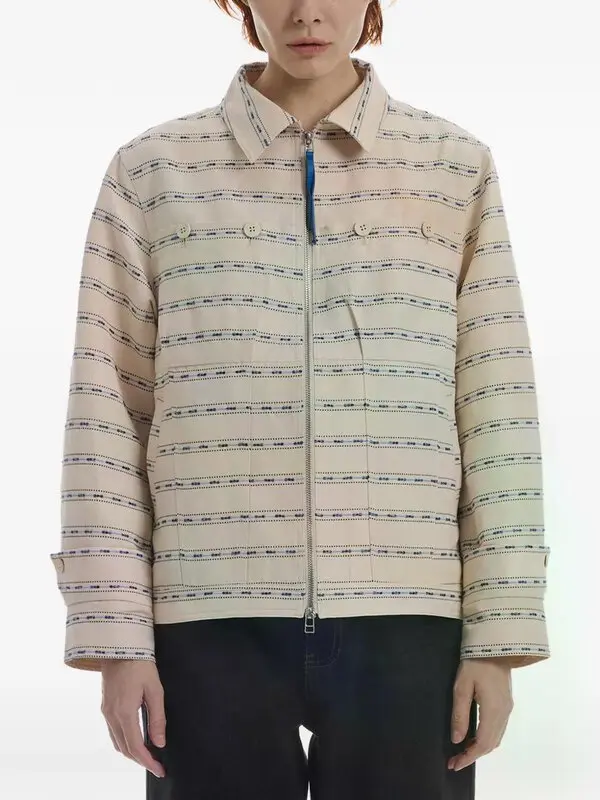 ADER ERROR Striped Button-detail Zip-up Jacket