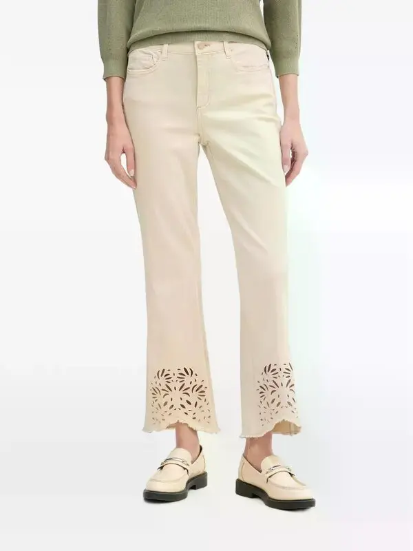 Joseph Ribkoff Laser-cut Frayed-edge Flared Jeans