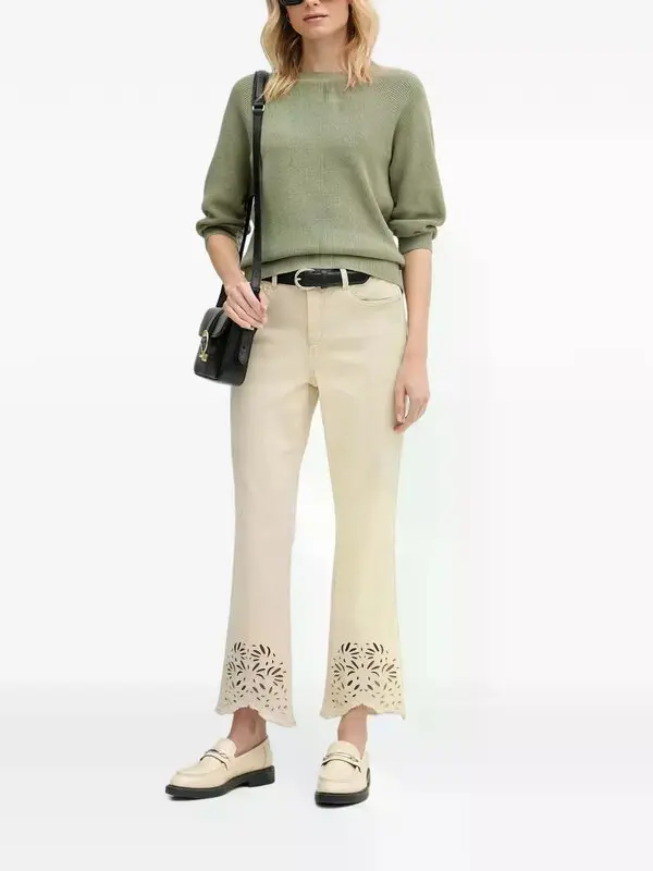 Joseph Ribkoff Laser-cut Frayed-edge Flared Jeans