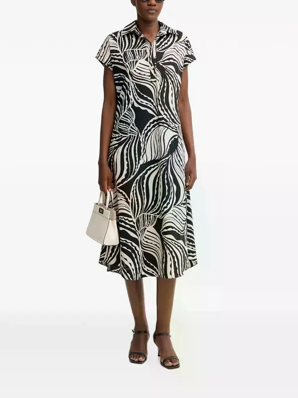 Joseph Ribkoff Abstract-print Cap-sleeved Midi Dress