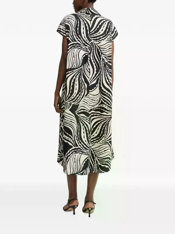 Joseph Ribkoff Abstract-print Cap-sleeved Midi Dress