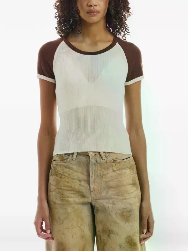 CUDDLEUP Raglan-sleeve Ribbed-knit T-shirt