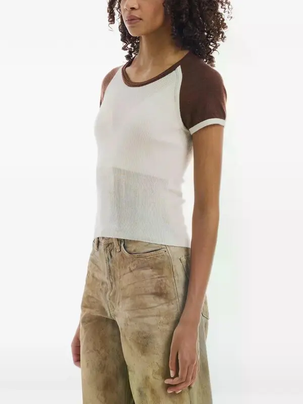 CUDDLEUP Raglan-sleeve Ribbed-knit T-shirt