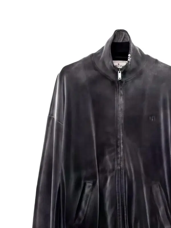 Mihara Yasuhiro Velour High Neck Zip-up Track Jacket - Grey