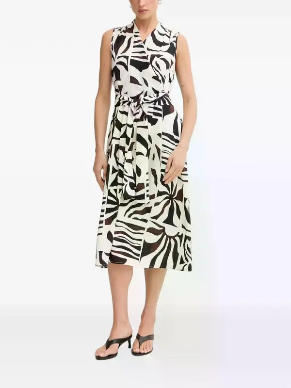 Joseph Ribkoff Abstract-print Belted Wrap Midi Dress