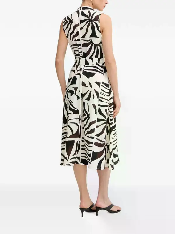 Joseph Ribkoff Abstract-print Belted Wrap Midi Dress