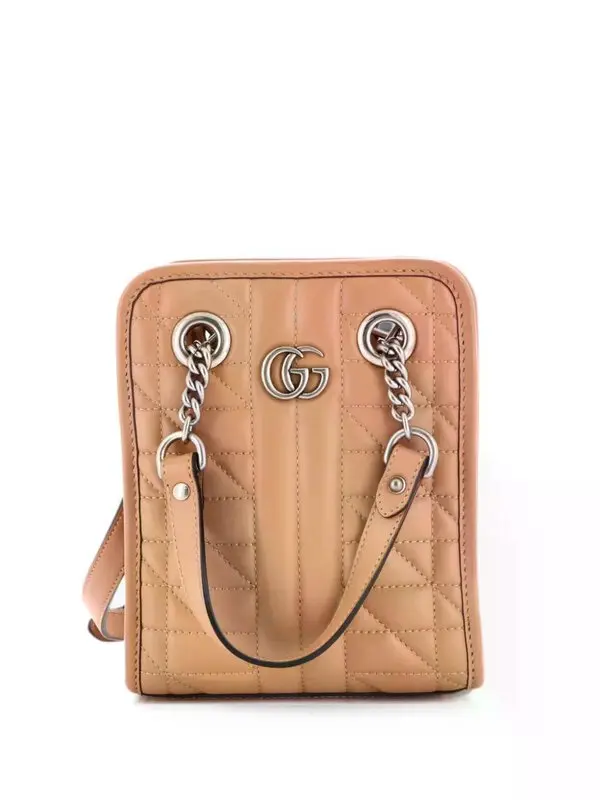 Gucci Gg Marmont Matelassé Leather Mini Crossbody Bag - Neutrals