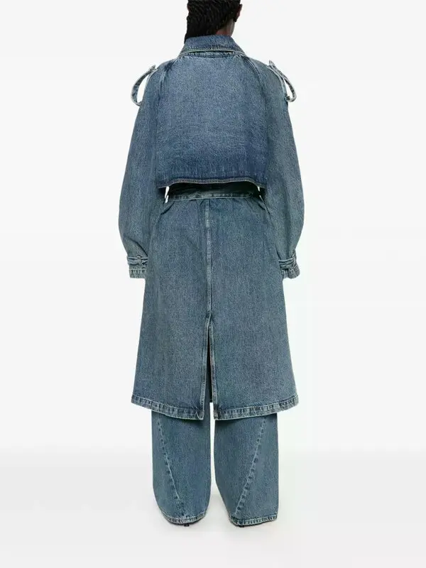ANINE BING Rickie Double-breasted Belted Denim Coat