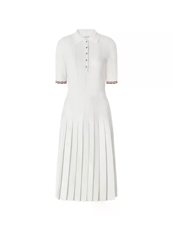 Thom Browne Rib-stitch Midi Polo Dress