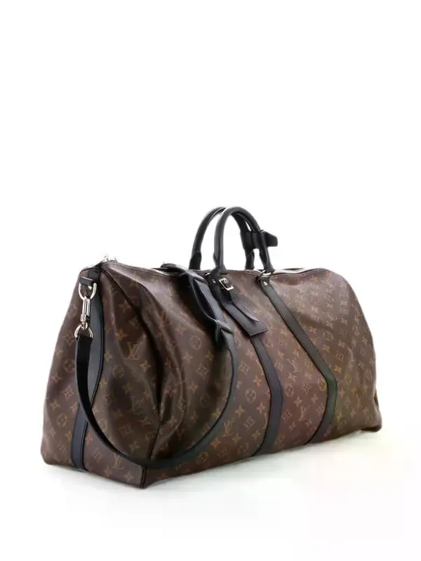 LOUIS VUITTON Keepall Bandouliere Bag Macassar Monogram Canvas 55 Travel Bag