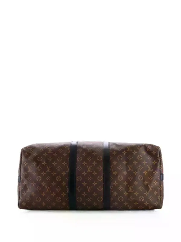 LOUIS VUITTON Keepall Bandouliere Bag Macassar Monogram Canvas 55 Travel Bag