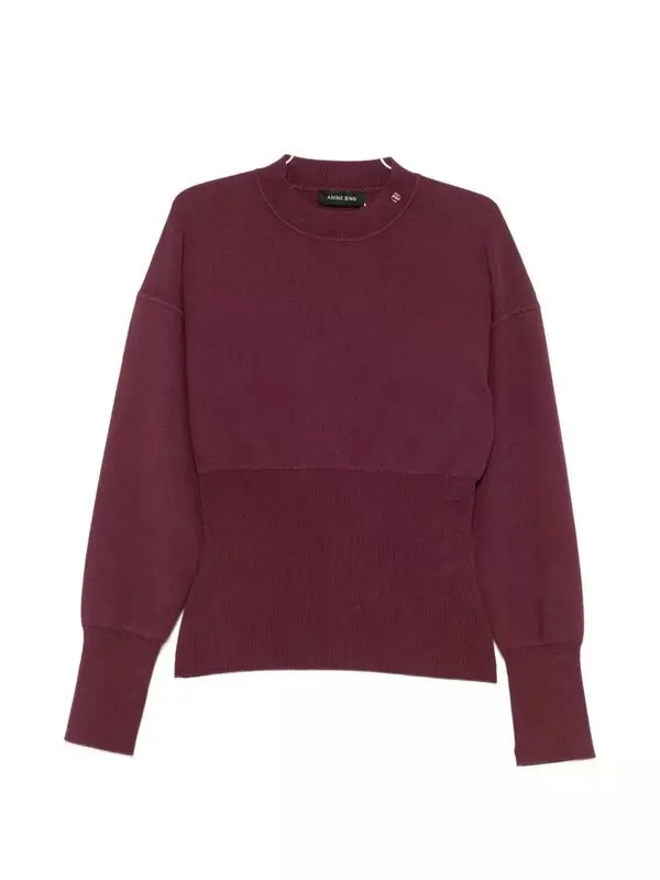 ANINE BING Panelled Mock-neck Sweater