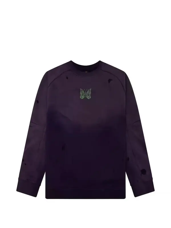 Needles Deconstructed Butterfly-print Sweatshirt - Purple