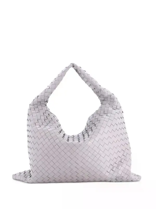 Bottega Veneta Hop Intrecciato Leather Large Hobo Bag - Grey