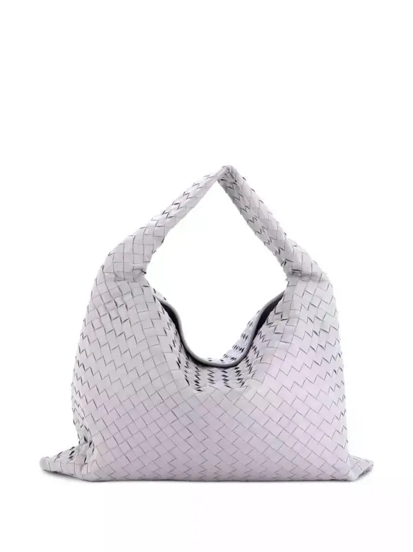 Bottega Veneta Hop Intrecciato Leather Large Hobo Bag - Grey