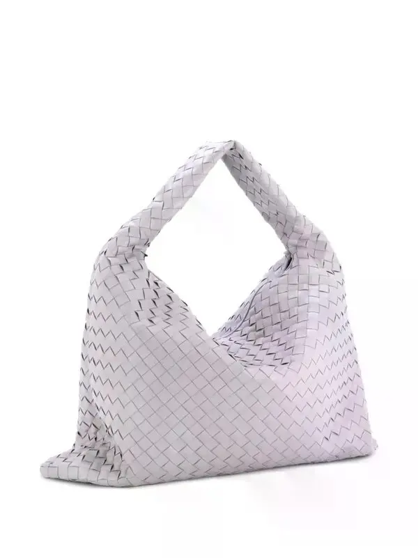 Bottega Veneta Hop Intrecciato Leather Large Hobo Bag - Grey