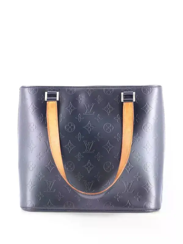 LOUIS VUITTON Monogram Vernis Mat Stockton Tote Bag - Blue