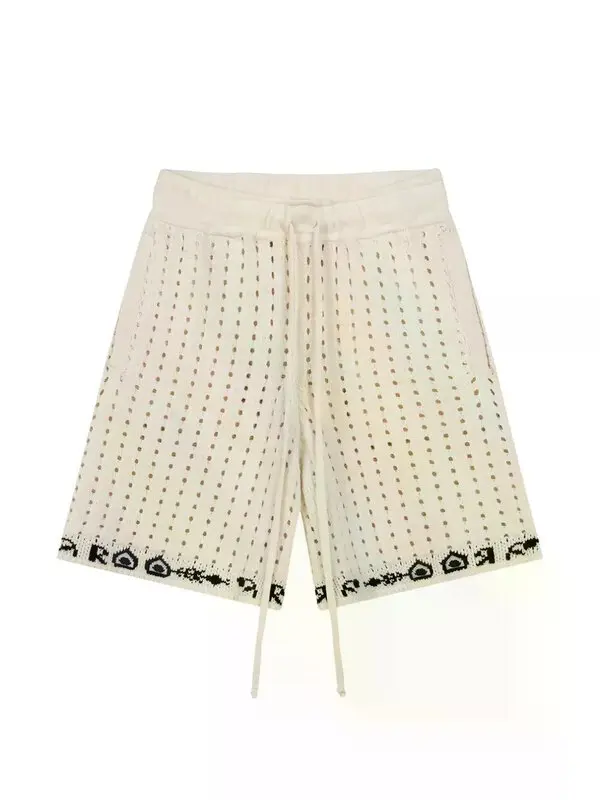 ROUGH. Rough Pointelle Knit Drawstring Shorts