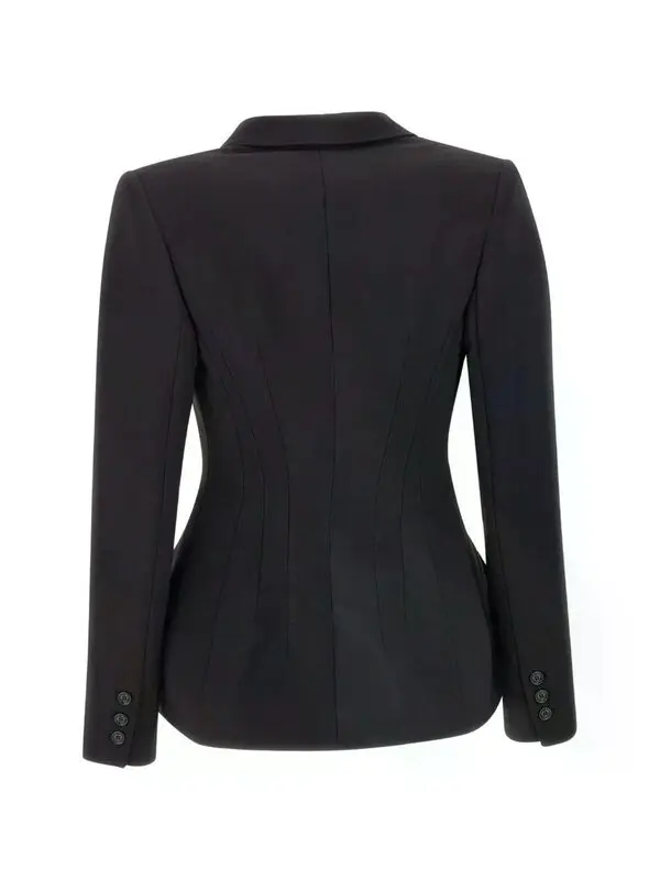 Elisabetta Franchi Double-breasted Darted Jacket - Black