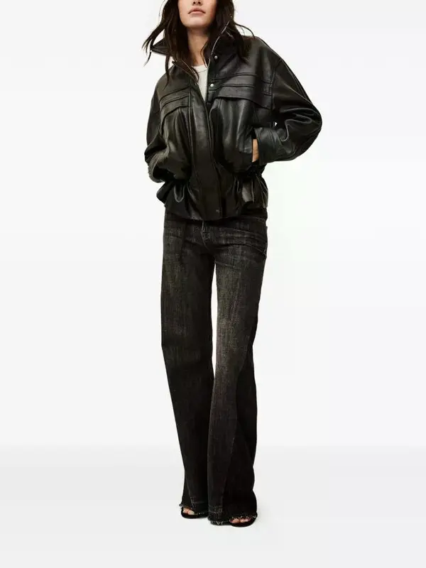 Ba&sh Kassia Peplum Leather Jacket