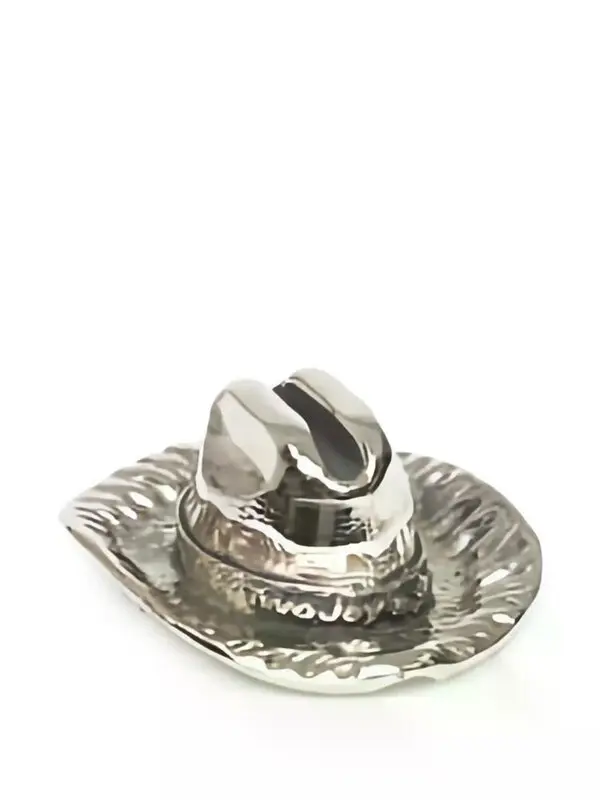 TWOJEYS Cowboy Hat Motif Ashtray - Silver