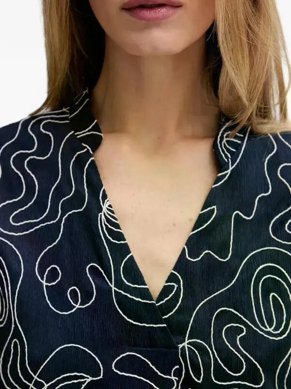 Joseph Ribkoff Abstract-print V-neck Mini Dress