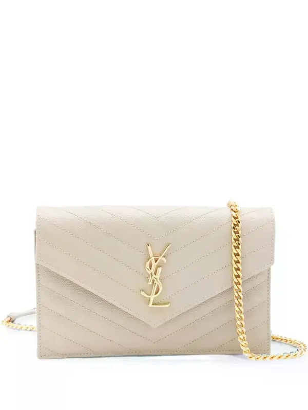 Saint Laurent Cassandre Envelope Shoulder Bag - Neutrals