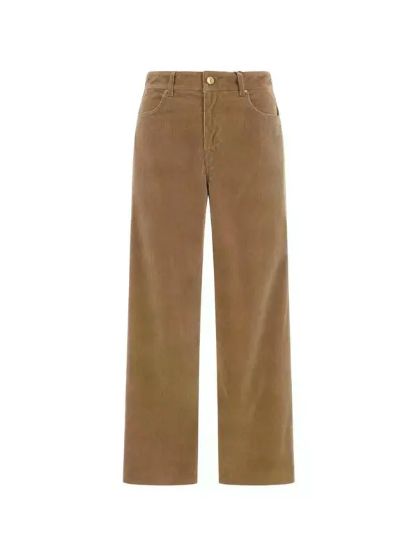 Max Mara Stretch Corduroy Straight-leg Trousers - Brown