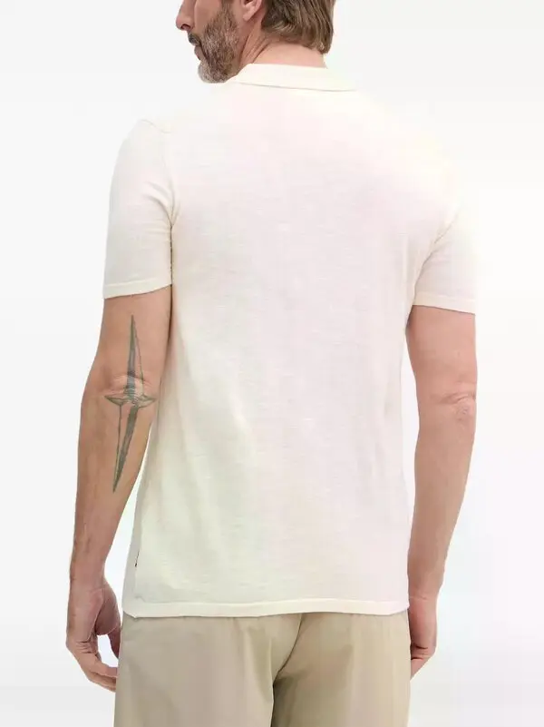 JOOP! Fine-knit Short-sleeved Polo Shirt - Neutrals