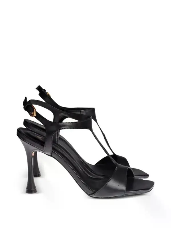 ANDREA CARRANO T-bar Leather Stiletto Sandals - Black