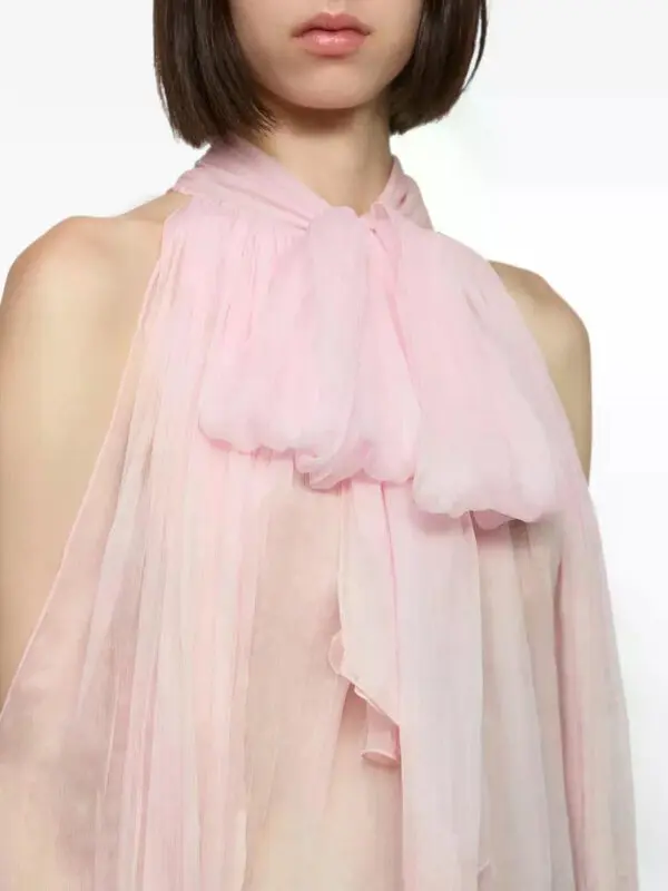 ATU BODY COUTURE Cold-shoulder Pussy-bow Blouse