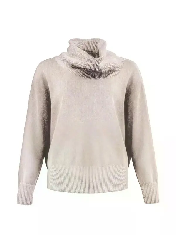 D.exterior Long-sleeve Ribbed-trim Sweater