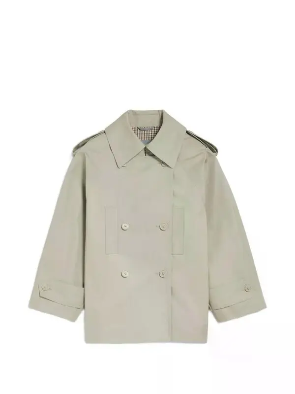 Balenciaga Double-breasted Cropped Trench Coat - Grey