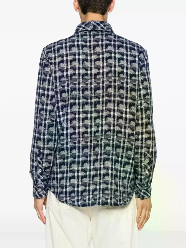 GOD'S TRUE CASHMERE Shibori Plaid Cashmere Shirt