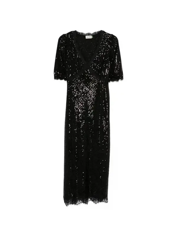 Rixo Verena Lace Sequin-embellished Midi Dress - Black