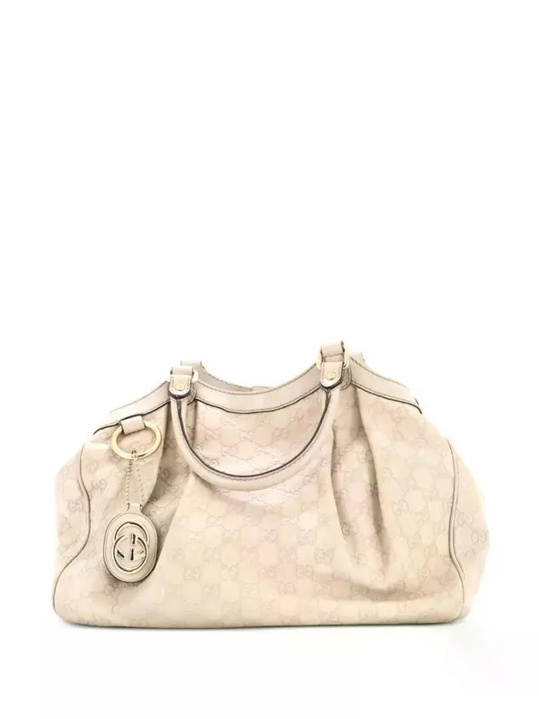 Gucci Sukey Ssima Leather Medium Tote Bag - Neutrals