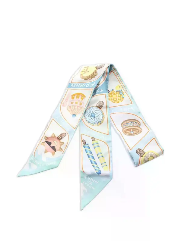 Hermès Funny Ice Cream Silk Scarf - Blue