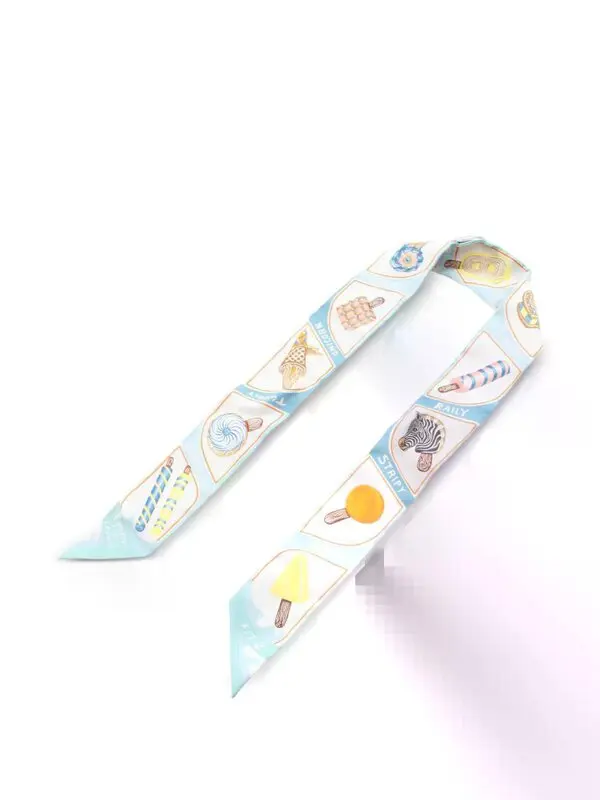 Hermès Funny Ice Cream Silk Scarf - Blue