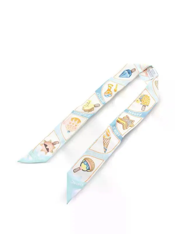 Hermès Funny Ice Cream Silk Scarf - Blue